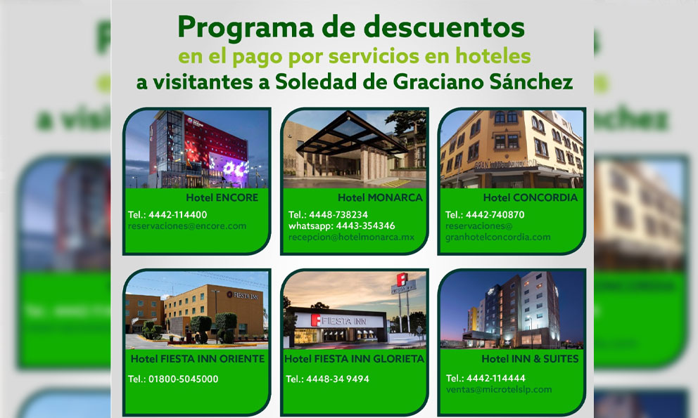 Soledad se integra al programa de descuentos en hoteles