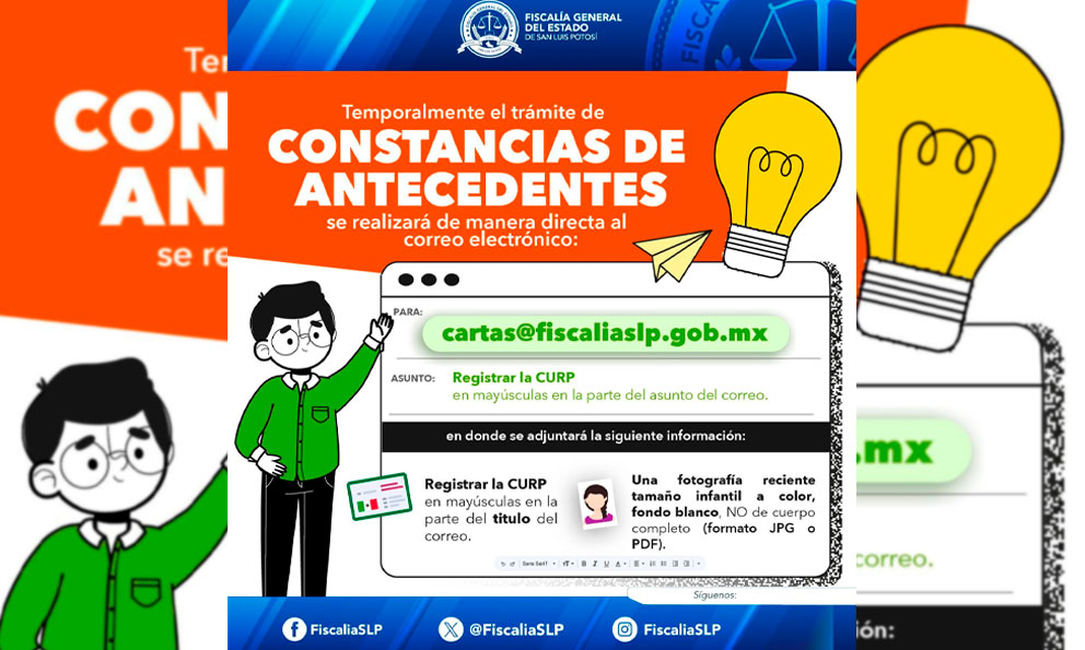 Por e-mail, tramita FGE constancias de antecedentes penales