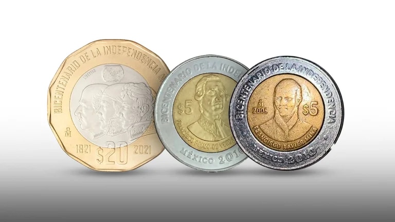 Tres monedas acuñadas en honor a la Independencia de México se ...