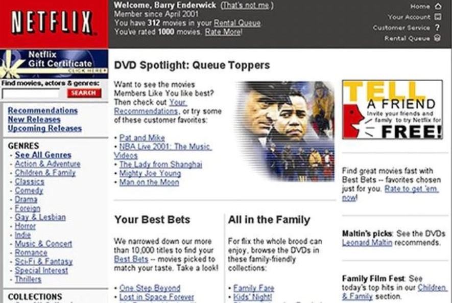 Así se veía Netflix cuando se creó hace 25 años